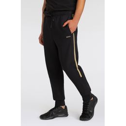 Jogginghose BOSS Green "Hadikonos" Gr. L, N-Gr, schwarz (schwarz002), Herren, Web, Obermaterial: 95% Baumwolle, 5% Elasthan, Hosen, mit BOSS Logodruck