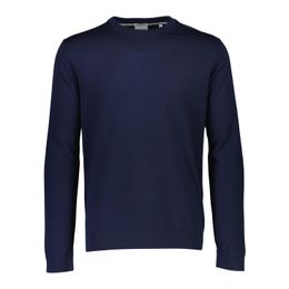 Strickpullover LINDBERGH "LINDBERGH Strickpullover", Herren, Gr. L, blau (navy), Oberstoff: 100% Schurwolle (Merino), Rundhals, Langarm, Pullover