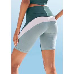 active by Lascana Radlerhose LASCANA ACTIVE Gr. S (36/38), N-Gr, grün, Damen, Single Jersey, Obermaterial: 95% Baumwolle, 5% Elasthan, mehrfarbig, Hosen, Sporthose mit breitem V-Bündchen