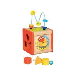 goki Wooden Activity Cube Beatbox and Motor Skills Spiral