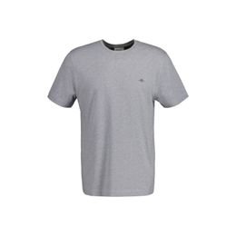 T-Shirt Gant "T-Shirt Reg Shield 1er Pack" Gr. L, grau, Herren, Obermaterial: 100% Baumwolle CO., Shirts