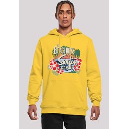 Kapuzenpullover F4NT4STIC "The Beach Boys Musik Band Tropical" Gr. L, gelb (taxi gelb), Herren, Obermaterial: 65% Baumwolle, 35% Polyester, Pullover, Premium Qualität