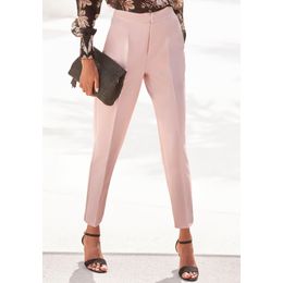 Bügelfaltenhose Lascana Gr. 34, N-Gr, lila (mauve), Damen, Web, Obermaterial: 92% Polyester, 8% Elasthan, unifarben, Hosen, in 7/8-Länge, elegante Anzughose mit Taschen, schmale Stoffhose