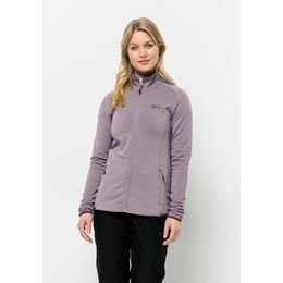 Fleecejacke Jack Wolfskin "BAISELBERG FZ W", Damen, Gr. L (42/44), lila (wild, blossom), Obermaterial: 95% Polyester, 5% Elastan; Futter: 100% Polyester, Jacken