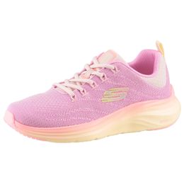 Sneaker Skechers "VAPOR FOAM-SUMMER JOURNEY", Damen, Gr. 35, bunt (rosa, gelb), Textil, kontrastfarbene Details, Schuhe Sneaker, Laufschuh, Freizeitschuh mit komfortabler Vapor Foam