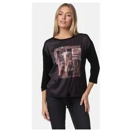 Mendler Langarmshirt DECAY Gr. L, schwarz, Damen, 65% Viskose, 35% Polyester, bedruckt, Shirts, mit tollem Frontprint