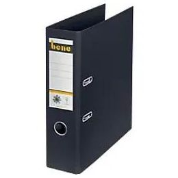 bene! Bene No.1 Breit Ordner DIN A4 80 mm Schwarz 2 Ringe 301400SW Pappkarton Glatt Hochformat Recycled