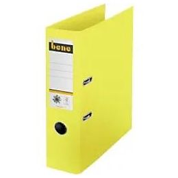 bene! Bene No.1 Breit Ordner DIN A4 80 mm Gelb 2 Ringe 301400GE Pappkarton Glatt Hochformat Recycled