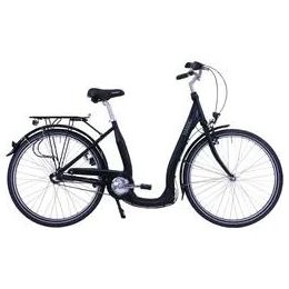 Cityrad Hawk BIKES "City Comfort Premium Black" Gr. 42, schwarz, Fahrräder, 42cm, 26 Zoll (66,04cm), für Damen und Herren