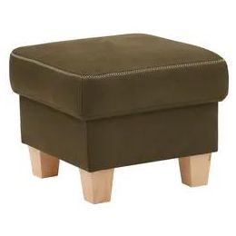 Hocker Home Affaire "Soleo", grün (oliv), B:60cm H:47cm T:60cm, Luxus-Microfaser ALTARA NUBUCK (100% Polyester), Struktur (100% Polyester), Luxus-Microfaser Lederoptik (100% Polyester), Hocker, Sitzhocker, passend zum "Solea"-Ecksofa