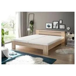 Futonbett Schlafkontor "Cannes", braun (eiche sonoma), B:185cm H:71cm L:204cm, Betten