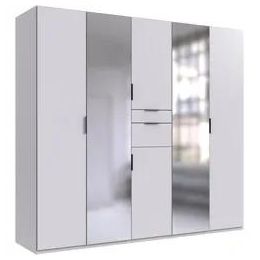 Drehtürenschrank wimex "Moldau Kleiderschrank mit Spiegel Schlafzimmerschrank Bestseller", weiß, B:225cm H:208cm T:58cm, Spanplatte, Schränke, Wähle deine Innenausstattung fertig konfiguriert im Schrank