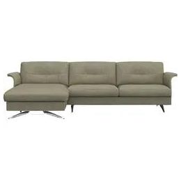 Ecksofa FLEXLUX "Glow bequem und komfortabel durch hochwertigen Sitzaufbau, L-Form", grün (fall grün), B:273cm H:81cm T:158cm, 62% Polyester/17%Baumwolle/14%Viscose/7%Leinen, Sofas, Modernes skandinavisches Design