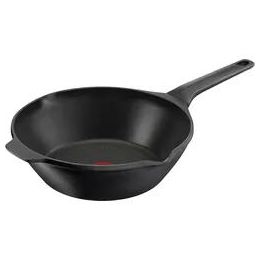 Wok Tefal "Robusto", schwarz, B:30,9cm H:11,8cm L:50,8cm Ø:28cm, Pfannen, Aluguss, Antihaftversiegelung, Thermo-Signal, alle Herdarten,Induktion