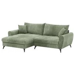 Ecksofa MR. COUCH "Blackburn II", grün (dolce 11 grün), B:246cm H:71cm T:170cm, Dolce (100% Polyester), Sofas, Wahlweise mit Kaltschaumpolsterung bis 140 kg belastbar