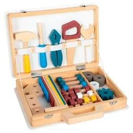 Kinder-Werkzeug-Set Small Foot "Werkzeugkoffer - Workshop", bunt, Spielwerkzeug, KinderB:7,5cm H:27cm L:33cm, aus Holz, B:7,5cm H:27cm L:33cm