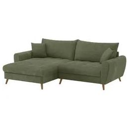 Ecksofa MR. COUCH "Blackburn II", grün (stripes 8641 grün), B:246cm H:71cm T:170cm, Stripes (92% Polyester / 8% Nylon), Sofas, Wahlweise mit Kaltschaumpolsterung bis 140 kg belastbar