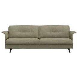 3-Sitzer FLEXLUX "Glow Designsofa, bequem und komfortabel durch hochwertigen Sitzaufbau", grün (fall grün), B:224cm H:81cm T:91cm, 62% Polyester/17%Baumwolle/14%Viscose/7%Leinen, Sofas, Skandinavisches Design, In hochwertiger Verarbeitung