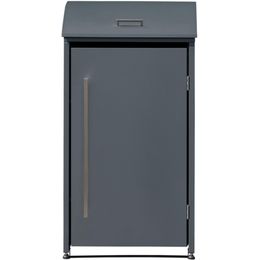 Mülltonnenbox WESTMANN "Moderna 1", grau (anthrazit), B:72cm H:135cm T:83cm, Metall, Stahl, Aufbewahrungsboxen, Platz für 1 Mülltonne 240 L, BxHxT: 72x83x135 cm