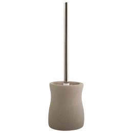 WC-Garnitur MSV "Palma", grau (taupe), H:40cm Ø:11,5cm, Keramik, Reinigungsbürsten