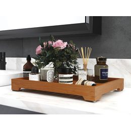 Badewannentablett Destiny "SPA & LIVING", braun (holzfarben), B:46cm H:6cm L:33cm, Holz, Gummi, Badewannenbretter, Tablett 46 x 33 x 6 cm, Teak