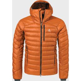 Schöffel Outdoorjacke SCHÖFFEL "Down Jacket Tschierval M", Herren, Gr. 52, gelb (5845, gelb), Oberstoff : 100% Nylon Futter : 100% Nylon Wattierung : 100% Polyester ENTHÄLT NICHTTEXTILE TEILE TIERISCHEN URSPRUNGS Füllung : 100% Daune, sportlich, regular fit, hoch geschlossener Ausschnitt, Langarm, Jacken