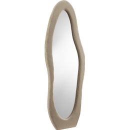 Ganzkörperspiegel Salesfever, beige (champagner), B:60cm H:160cm T:3,5cm, MDF, Polyester, Spiegelglas, Spiegel, Rahmen wellenförmig aus Kunstfell