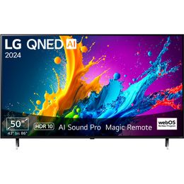 LG QNED-Fernseher, F (A-G), Fernseher, schwarz, 50