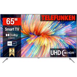 Telefunken LED-Fernseher "D65V850M5CWH", E (A-G), Fernseher, schwarz, 65