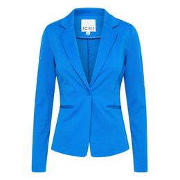 Sweatblazer Ichi "Sweatblazer IHKate" Gr. XL, blau (turkish sea), Damen, Obermaterial: 74% Polyester PES. 22% Viskose LENZING ECOVERO CV LenzEcov. 4% Elasthan EL., Blazer