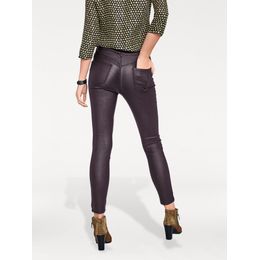 Röhrenhose Heine, Damen, Gr. 36, Normalgrößen, rot (bordeaux), 76% Viskose, 21% Polyamid, 3% Elasthan, Miedereinsatz:15% Elasthan, 85% Polyamid, unifarben, lang, Hosen