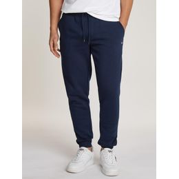 Sweathose Tommy Jeans "TJM SLIM S FLAG SWEATPANT" Gr. XL, N-Gr, blau (schwarz night navy), Herren, Sweatware, Obermaterial: 80% Baumwolle, 20% Polyester, Hosen