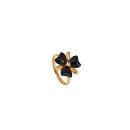 Furla Jewellery Ring 'Flora' Damen Gr&ouml;&szlig;e 50 gold / schwarz