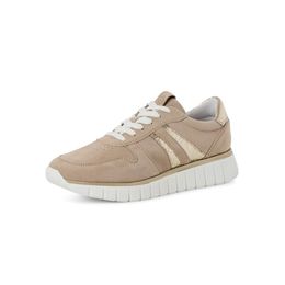 Tamaris Sneaker Damen Gr&ouml;&szlig;e 37 hellbraun / gold / wei&szlig;
