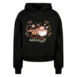 F4NT4STIC Sweatshirt 'Christmas Hippie Santa And Reindeer' female Black size XS