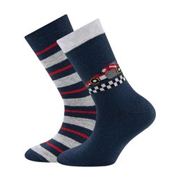 Ewers Socks 'Rennauto' boy Blue, Grey size 31-34
