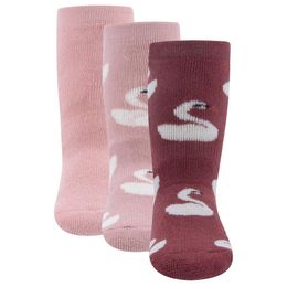 Ewers Socks 'Swan' girl Pink, Red size 21-22