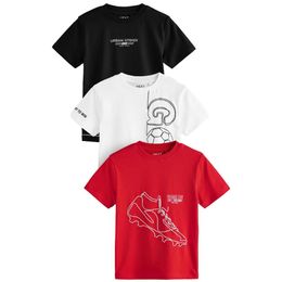 next T-Shirt Jungen Gr&ouml;&szlig;e 122 rot / schwarz / wei&szlig;