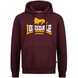 Lonsdale Sweatshirt 'Thurning' Herren Gr&ouml;&szlig;e S dunkelgelb / weinrot / wei&szlig;