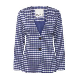 Ichi Blazer 'KATE CHECL&Eacute;' Damen Gr&ouml;&szlig;e 44 blau / wei&szlig;