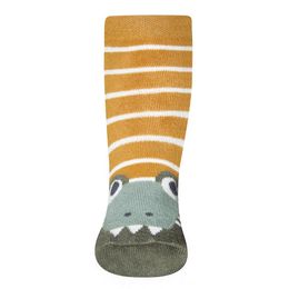 Ewers Socken 'Krokodil' Jungen Gr&ouml;&szlig;e 27/28 camel / pastellgr&uuml;n / dunkelgr&uuml;n / eierschale