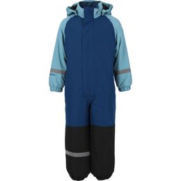 Schneeoverall ZIGZAG "Clarkson" Gr. 92, EURO-Größen, blau (dunkelblau, blau), Kinder, 100% Polyester, Overalls, in besonders wetterfester Qualität