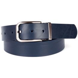 Anthoni Crown Herren Lederg&uuml;rtel, blau, Gr. 100, unifarben, Leder, G&uuml;rtel, 3,5 cm breiter Casual-Volllederg&uuml;rtel