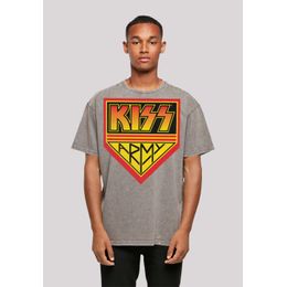 F4NT4STIC Damen T-Shirt "Kiss Rock Band Army Logo", grau, Gr. XL, Obermaterial: 100% Baumwolle, Shirts, Premium Qualit&auml;t, Musik, By Rock Off