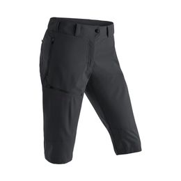 Maier Sports Damen Funktionsshorts "Latit Capri W", schwarz, Gr. 48, 88% Polyester (Recycelt), 12% Elasthan, Hosen, Nachhaltige Outdoor-Capri mit