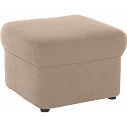 Polsterhocker DOMO collection, B:61cm H:40cm T:61cm, beige, Microfaser PRIMABELLE (100% Polyester) / Struktur (90% Polyester; 10%