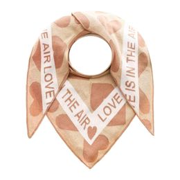 Zwillingsherz Damen Dreieckstuch ""Herz an Herz"", beige, Obermaterial: 50% Baumwolle, 50% Polyacryl, Modet&uuml;cher, mit Muster