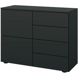 borchardt Möbel Kommode BORCHARDT MÖBEL, B:93cm H:72cm T:35cm, schwarz, Spanplatte, Sideboards, Drucköffner (Push-To-Open), höhenverstellbare Einlegeböden