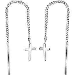 Firetti Damen Paar Ohrhänger "Schmuck Geschenk Silber 925 Ohrschmuck Ohrringe Kreuz", Silber 925 (Sterlingsilber), silber, Silber 925