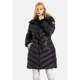 Cipo & Baxx CIPO & BAXX Damen Winterjacke "Jacken", schwarz, Gr. M, unifarben, 100% Polyester, Jacken, mit abnehmbarer Kapuze, WM135